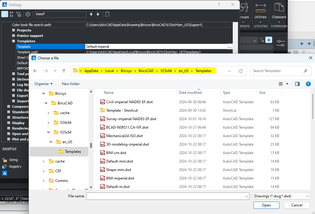 BricsCAD Template Files – Advanced CAD Technology